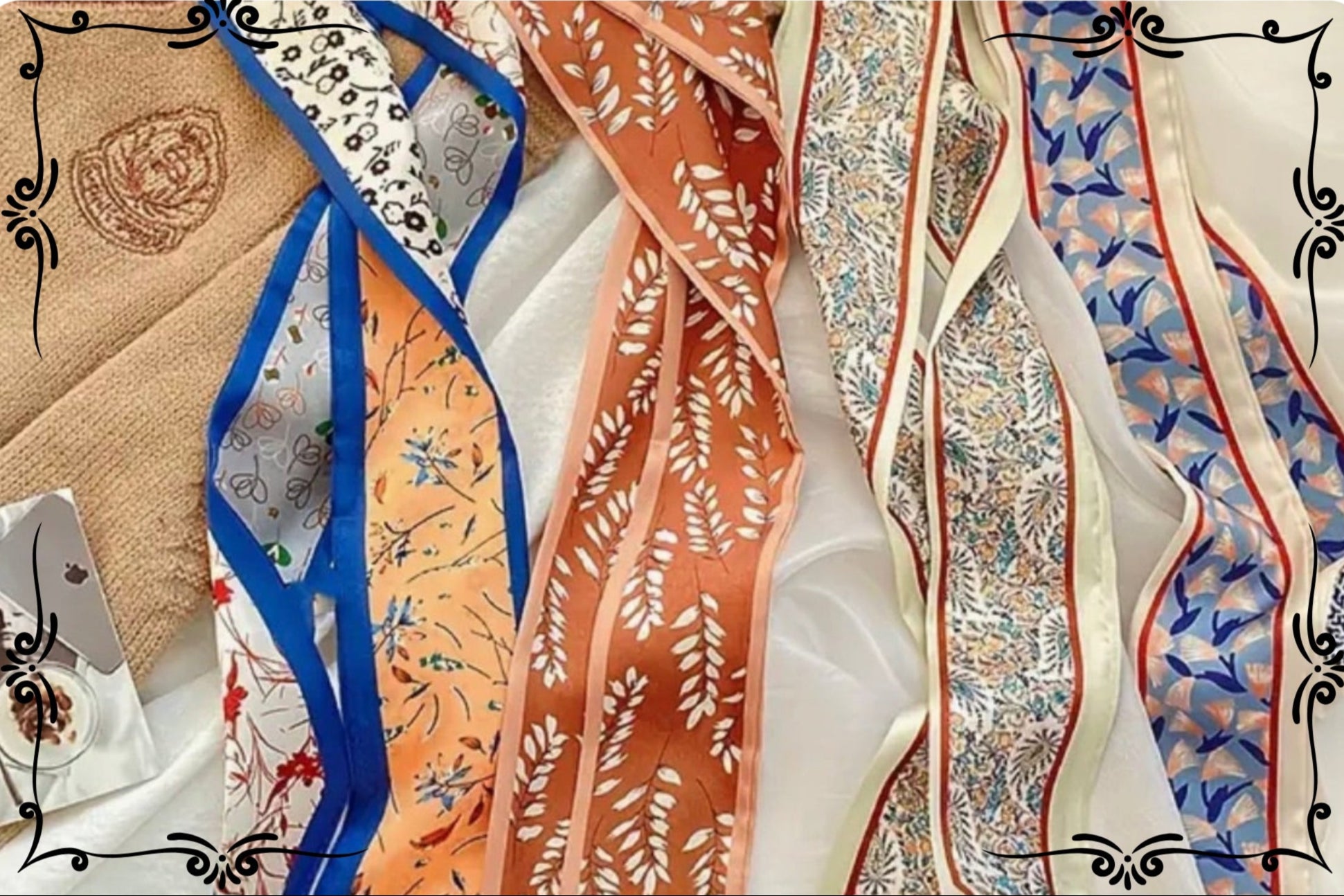 Floral & Vintage Silk Scarves - Set of 2 – Willō Creation